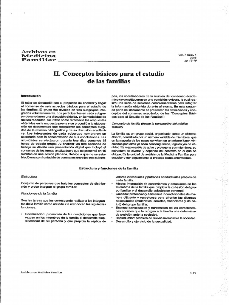 Conceptos Basicos para El Estudio de Las Familias | PDF