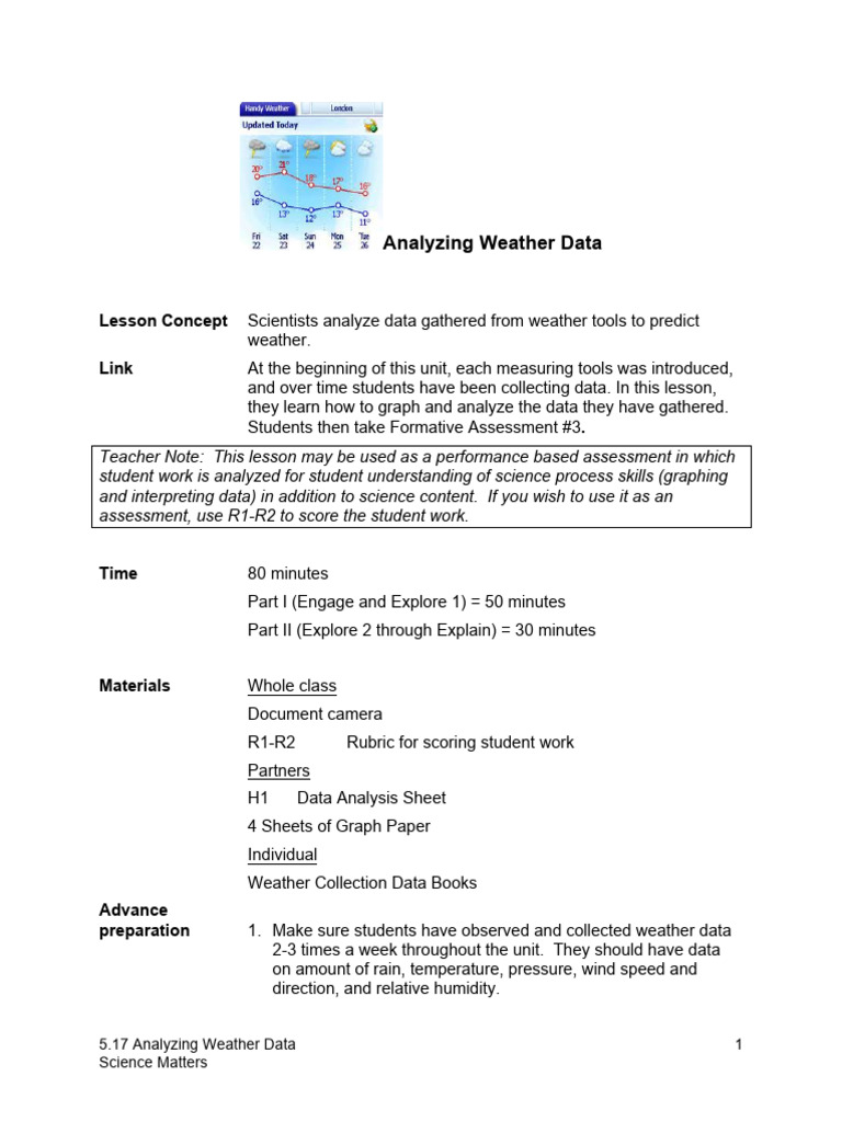 5.17 Analyzing Weather Data | PDF | Humidity | Data Analysis