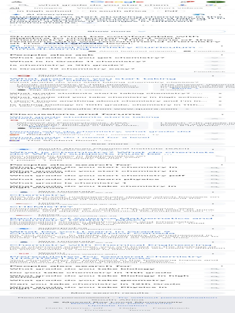 What Grade Do You Start Chemistry - Google Search | PDF | Chemist ...