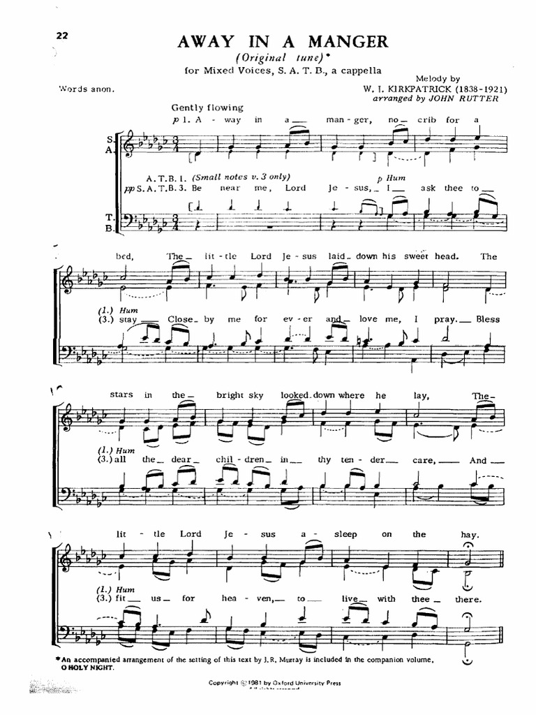 SATB Arrangement of Away in a Manger | PDF