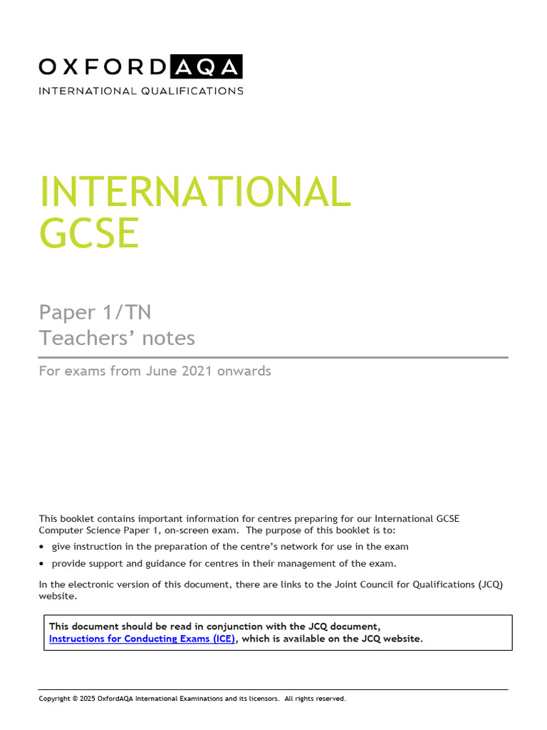 GCSE Intl Computer Science Teacher Notes-23May25-G4003-V3 | PDF ...