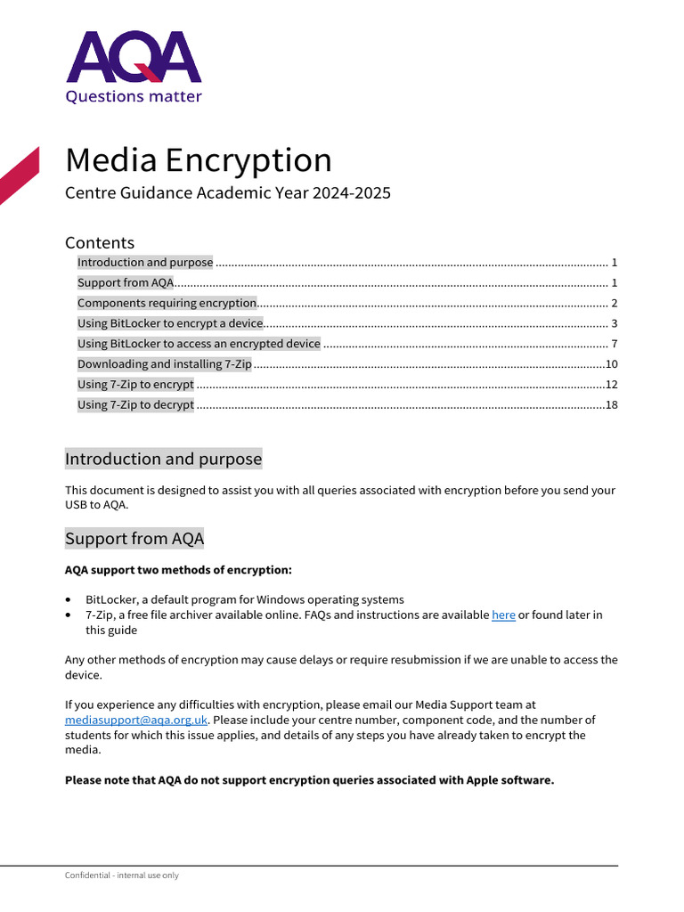 2024-25 Media Encryption Guidance - Centres v2.1 | PDF | Encryption ...
