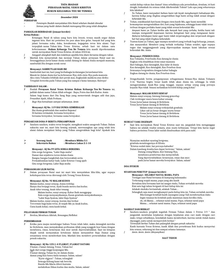 Tata Ibadah Natal Rukun | PDF