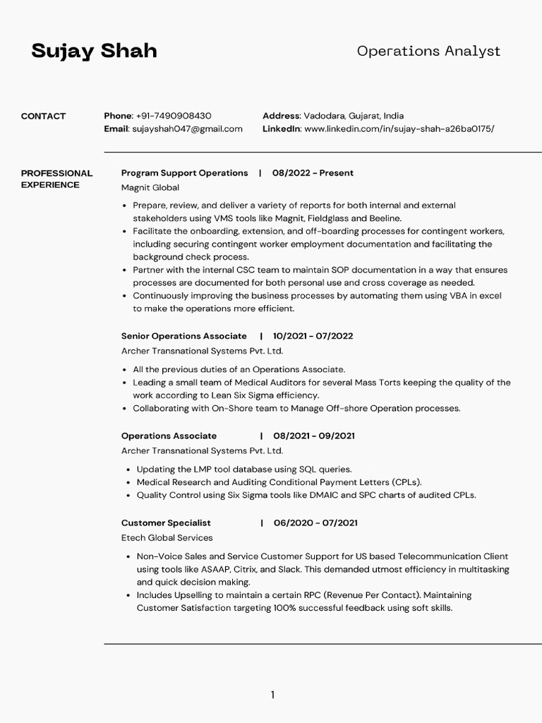 Sujay Shah - Resume | PDF