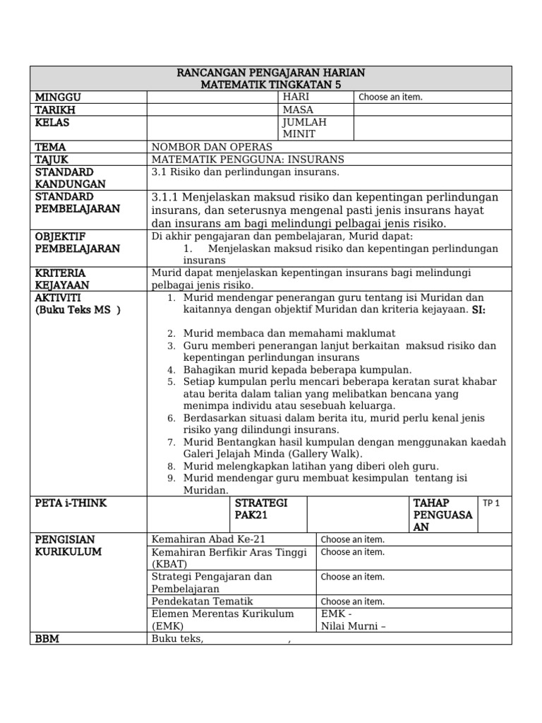 Pengajaran Matematik: Insurans Am | PDF