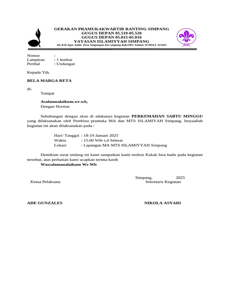 Surat UNDANGAN PERSAMI | PDF