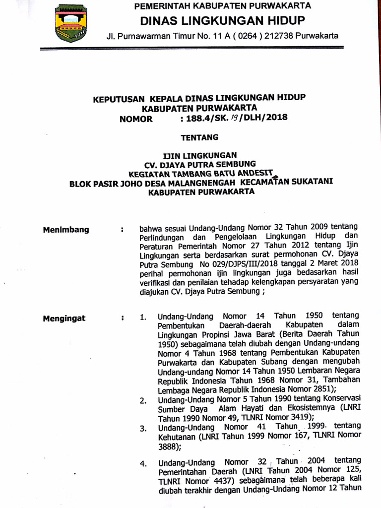 20_Izin Lingkungan_DPS2 | PDF