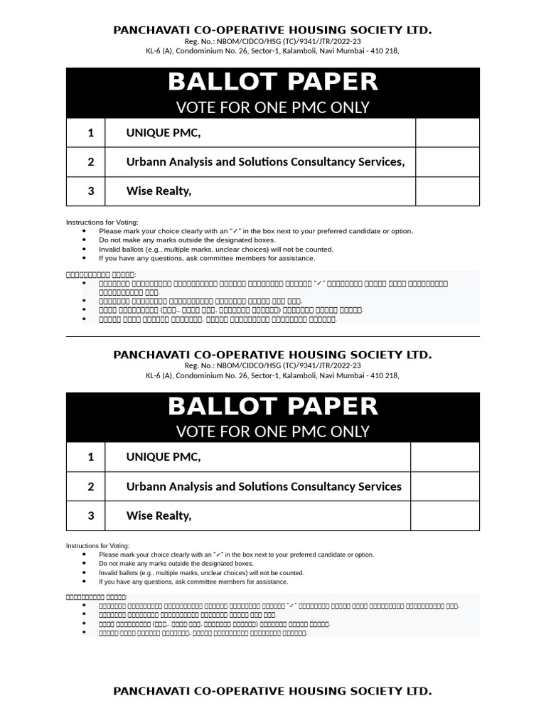Voting Format | PDF