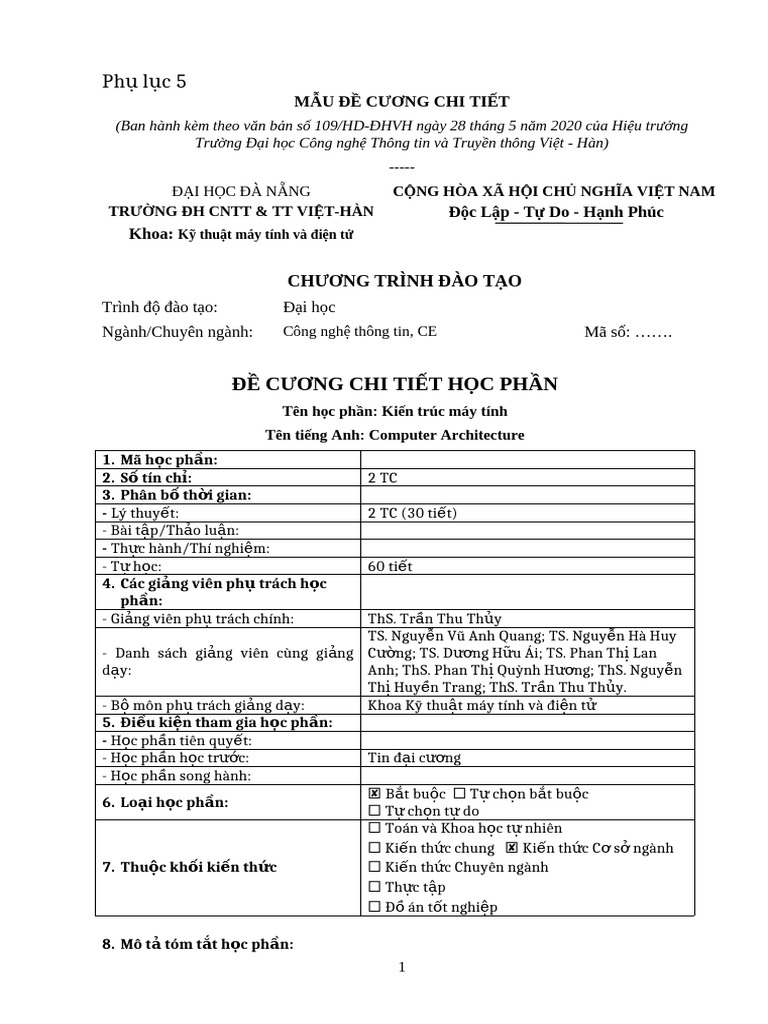 De Cuong - Kien Truc May Tinh V3 | PDF