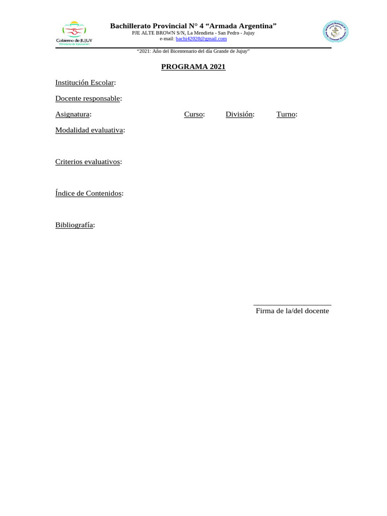 Formato PROGRAMA | PDF