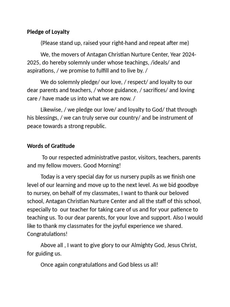 Pledge of Loyalty | PDF