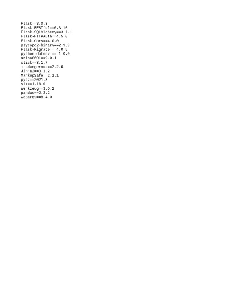 Flask Project Dependency List | PDF