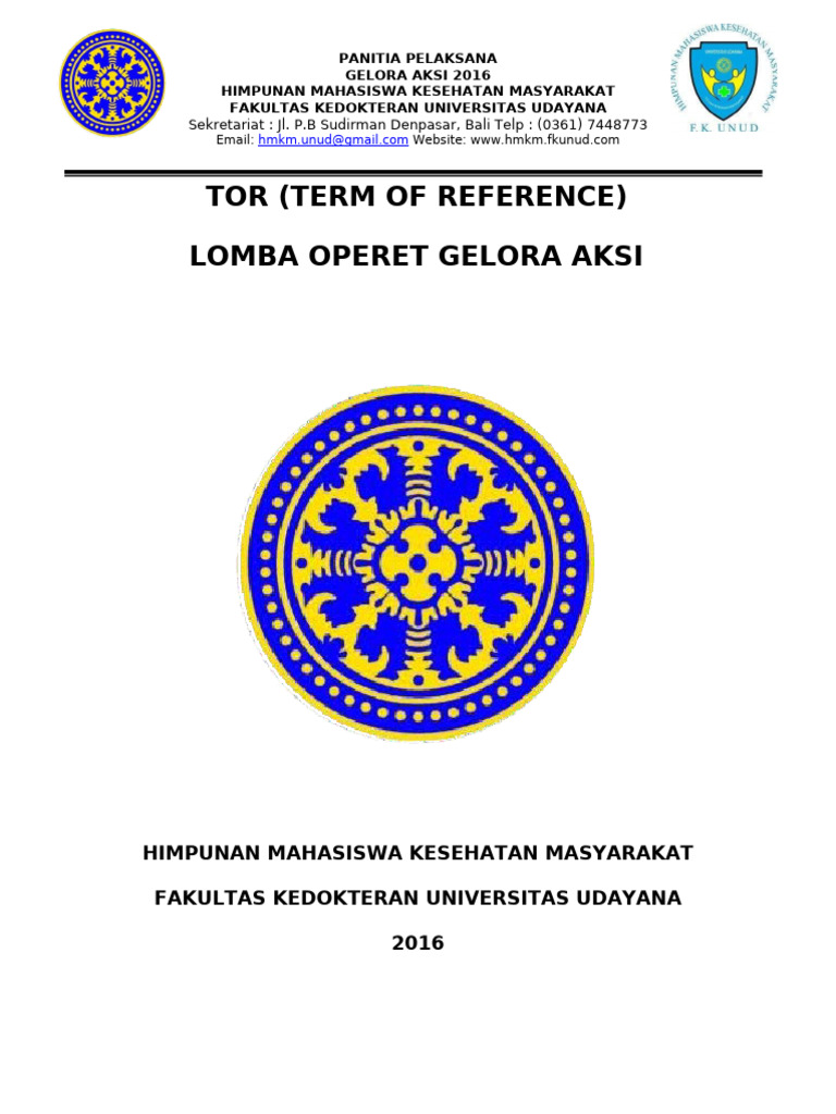 Tor (Term of Reference) Lomba Operet Gelora Aksi | PDF