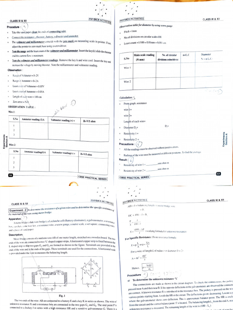 Cbse Physics Record | PDF | Metrology | Electricity
