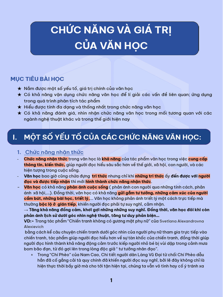 - 2SG GEN 5 - VĂN CHUYÊN - CHỨC NĂNG VĂN HỌC | PDF
