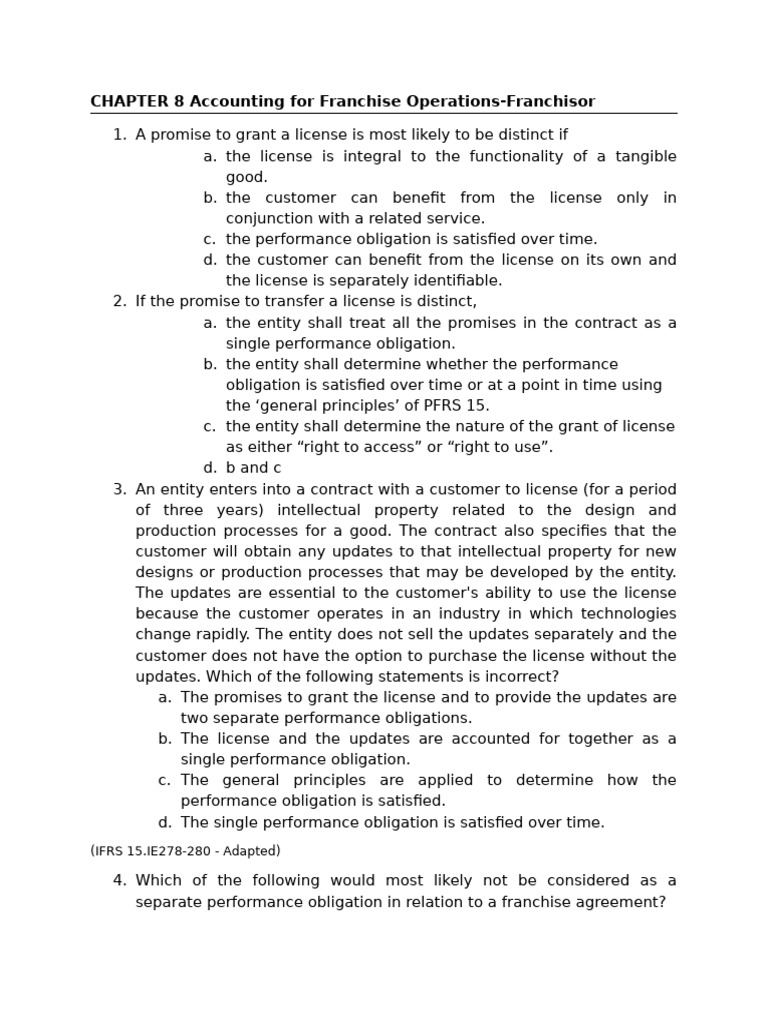 CHAPTER 8 Accounting For Franchise Operations-Franchisor | PDF ...