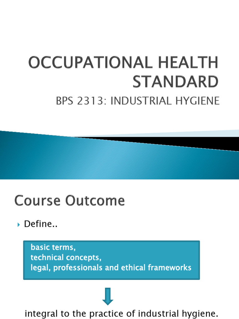 Chapter Occupational Health Standard | PDF | Occupational Safety And ...