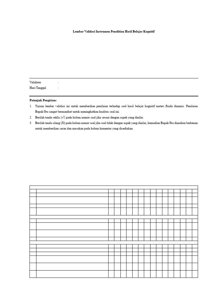Lembar Validasi Ahli | PDF