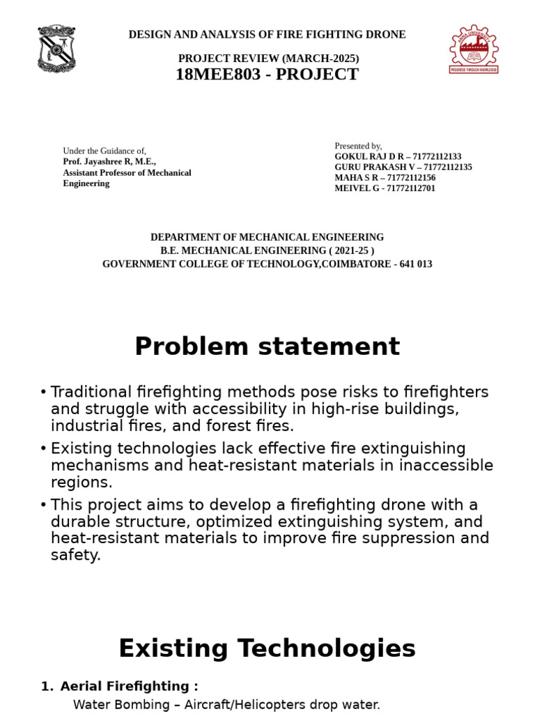 Firefighting Drone Design and Analysis | PDF | Firefighting | Fires