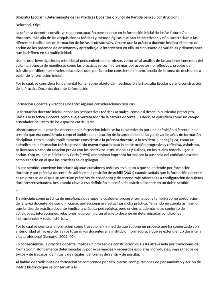 Biografía Escolar Olga | PDF | Maestros | Enseñando