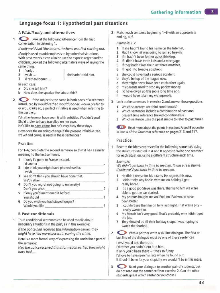 Language Focus Hypothetical Past Situations (French & Norris, 2015 ...