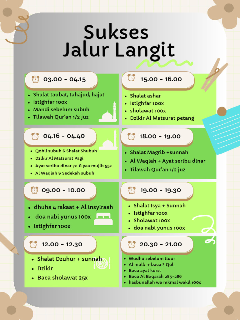 Krem Dan Cokelat Lucu Estetik Tabel Daftar Kegiatan Harian Dokumen A4 | PDF