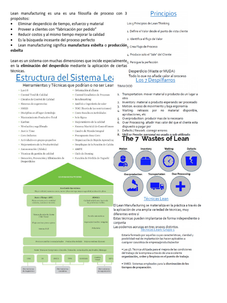 Lean Manufacturing: Eliminación de Desperdicios | PDF