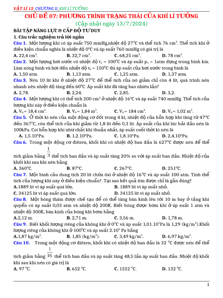 Phương Trình TR NG Thái | PDF