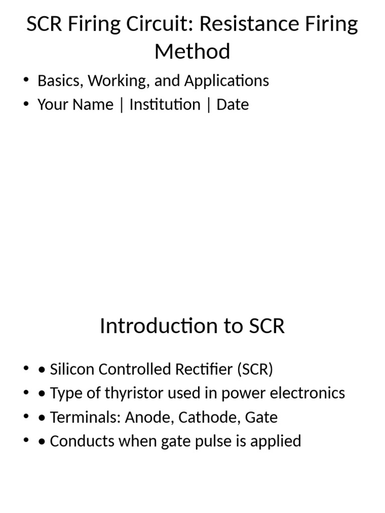SCR Resistance Firing Circuit | PDF