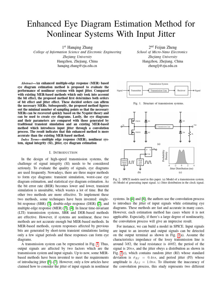 Enhanced Eye Diagram Estimation Method For Nonlinear Systems With Input ...