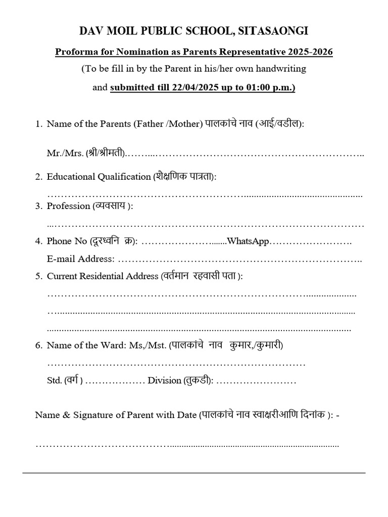 N4.1. PTA Nomination Form 25-26 | PDF