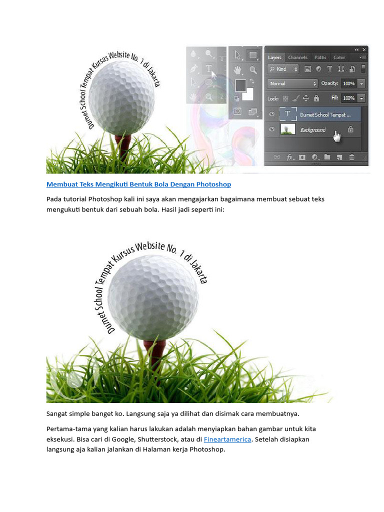 Teks Mengikuti Bentuk Bola di Photoshop | PDF