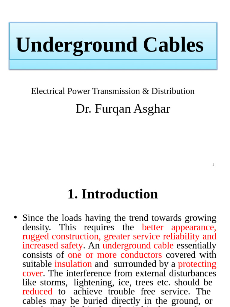 Construction and Laying of Underground Cables | PDF | Insulator (Electricity) | Electric Power ...