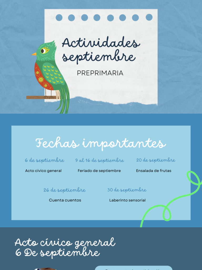 Actividades de Preprimaria en Septiembre | PDF