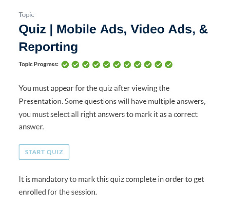 02-Quiz Mobile Ads, Video Ads, & Reporting | PDF