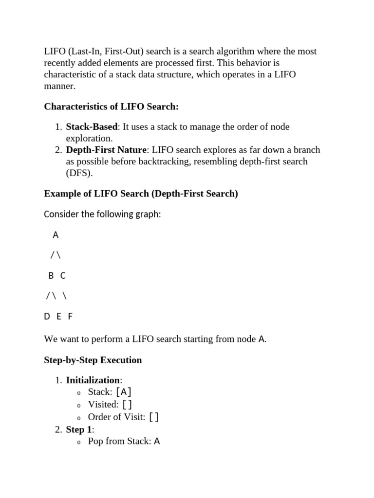 LIFO Search and FIFO Search | PDF | Queue (Abstract Data Type ...