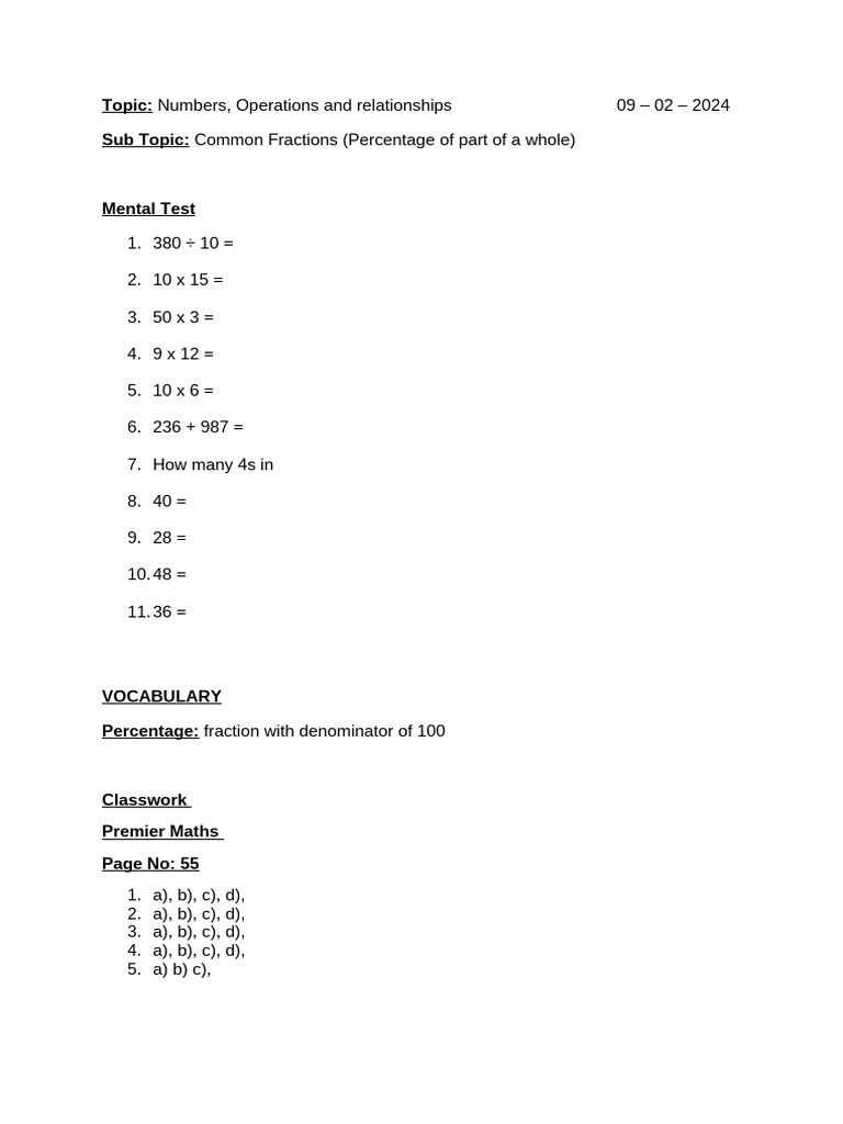 COMMON FRACTIONS CONTINUOUS | PDF