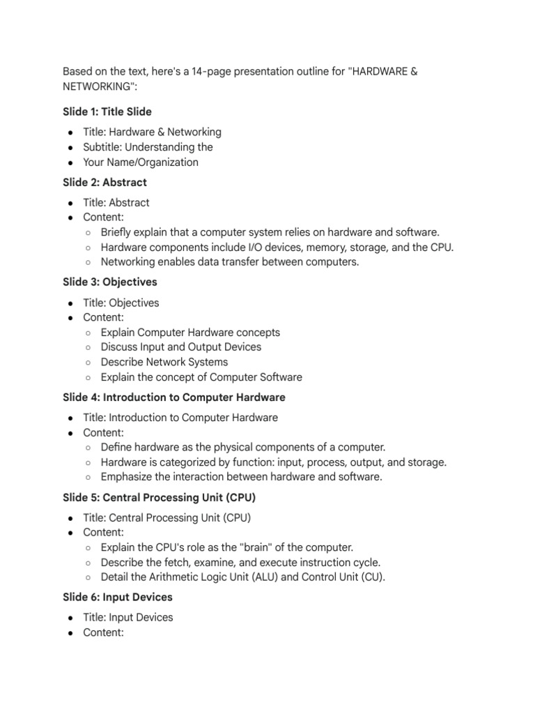 Hardware & Networking | PDF | Central Processing Unit | Computer Data Storage