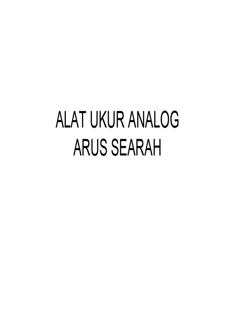 Alat Ukur Analog Arus Searah | PDF