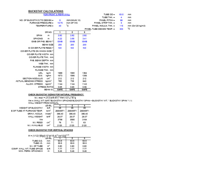 Buckstay Calculation Front Wall | PDF | Applied And Interdisciplinary ...