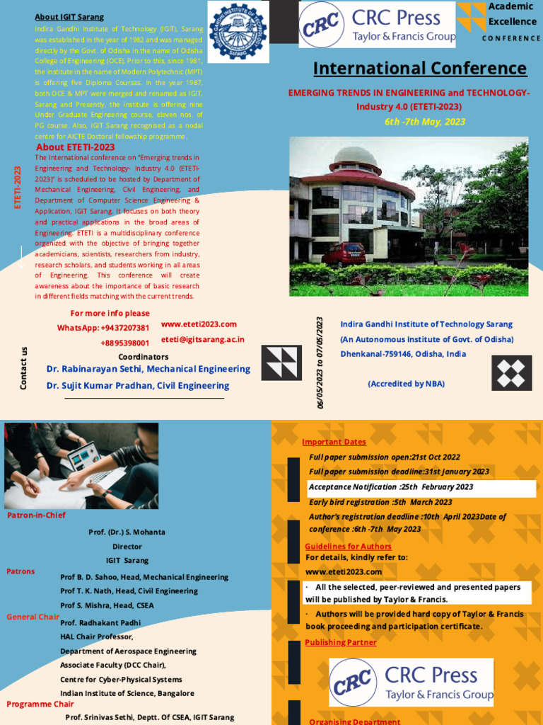 ETETI-2023 Conference Overview | PDF | Engineering | Science