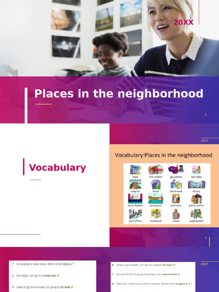 Neighborhood Places Vocabulary Guide | PDF
