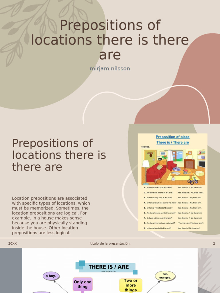 Prepositions of Locations There Is There Are | PDF