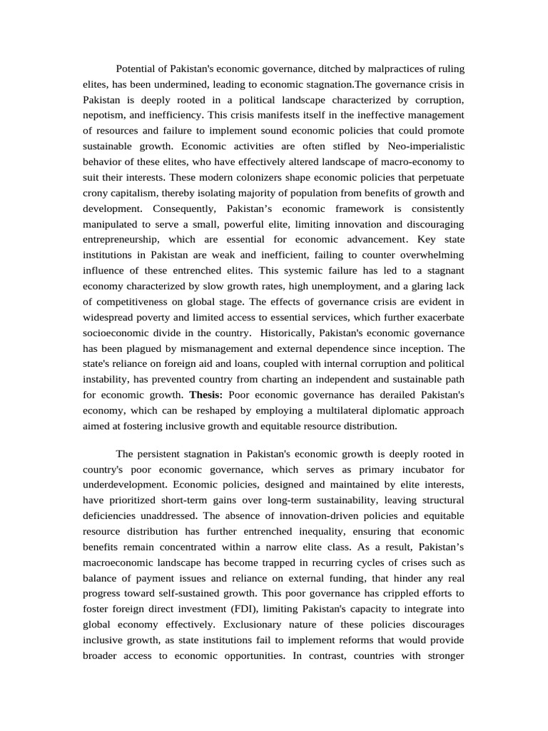 Pakistan's Economic Stagnation Explained | PDF | Governance | Economic ...