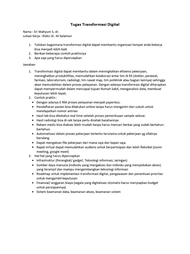 Tugas Transformasi Digital | PDF