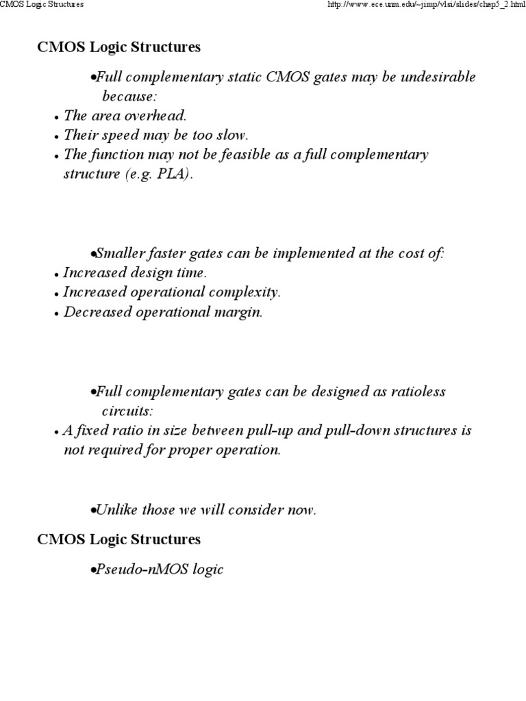 CMOS Logic Structures | PDF | Cmos | Electronic Engineering