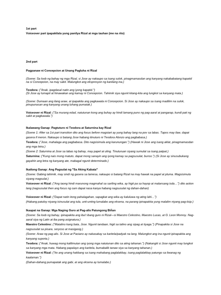 RIZAL SCRIPT (1) | PDF