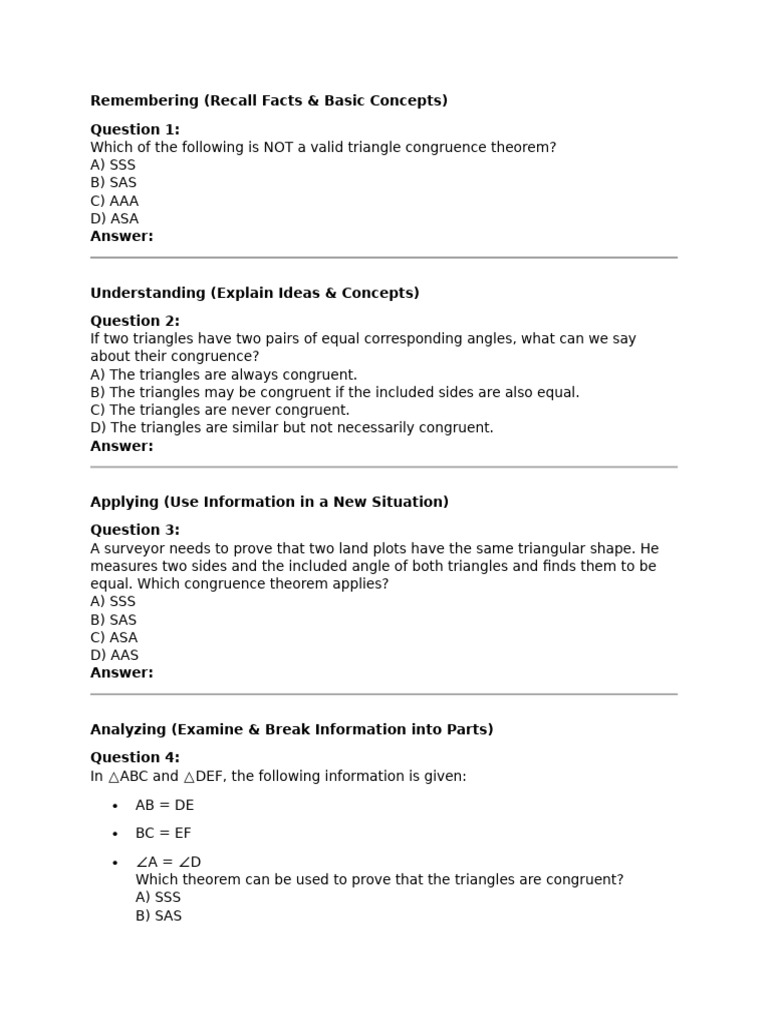 Illustrate Triangle Congruence | PDF