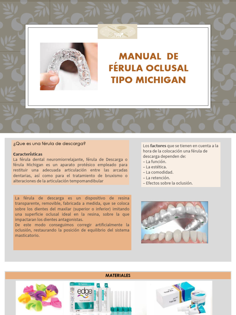 Cómo hacer una férula de descarga Michigan | PDF | Especialidades ...