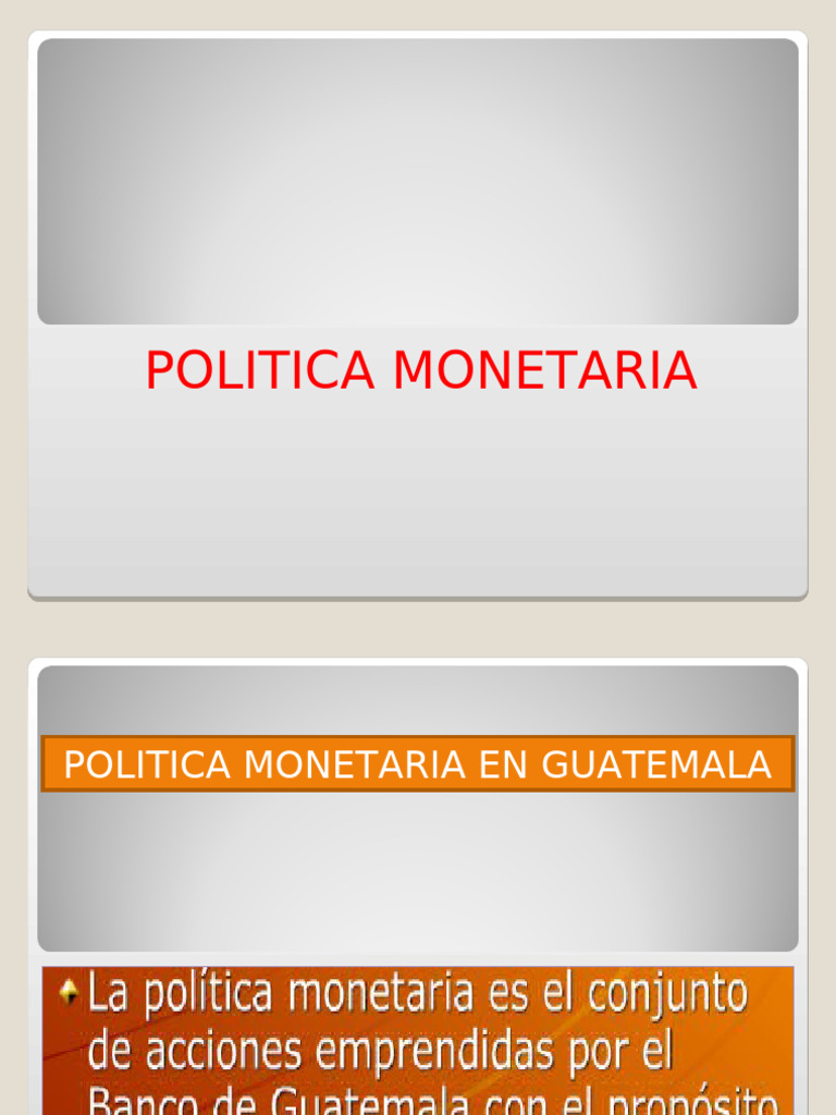Política Monetaria en Guatemala | PDF